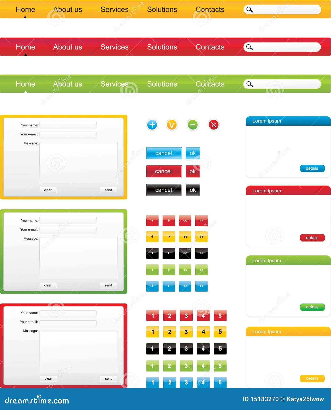 Elementos Del Interfaz Del Web Ilustración del Vector - Ilustración de ...