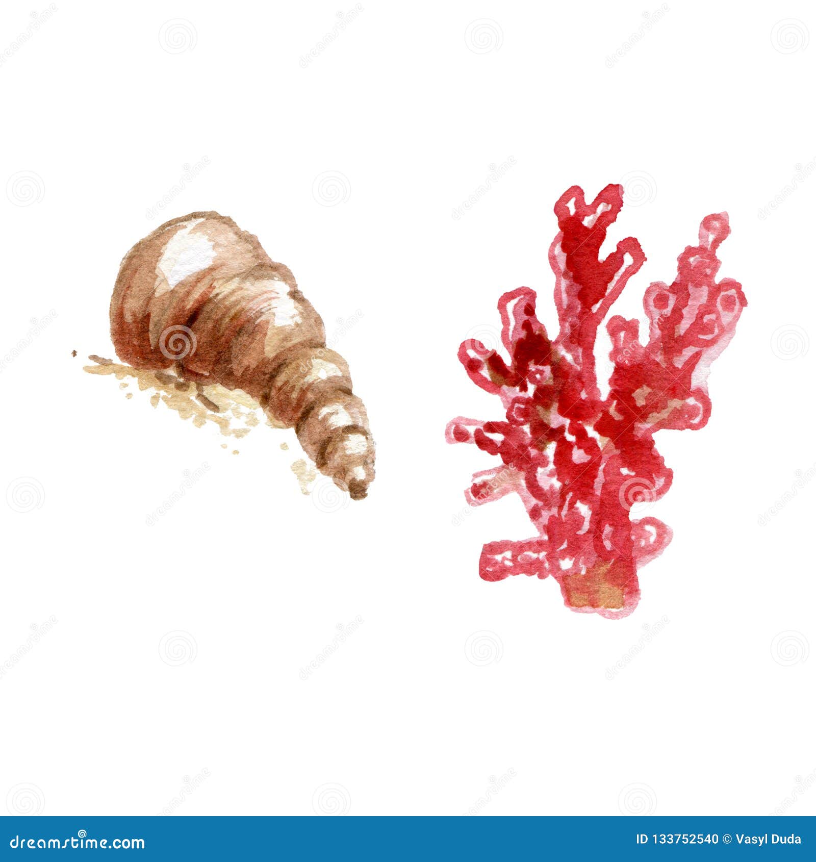 Elementos do mar ilustração stock. Ilustração de marinha - 133752540