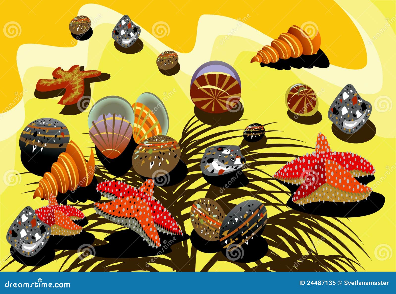 Elementos Do Mar Do Fundo E Do Vetor Do Mar Ilustração do Vetor ...