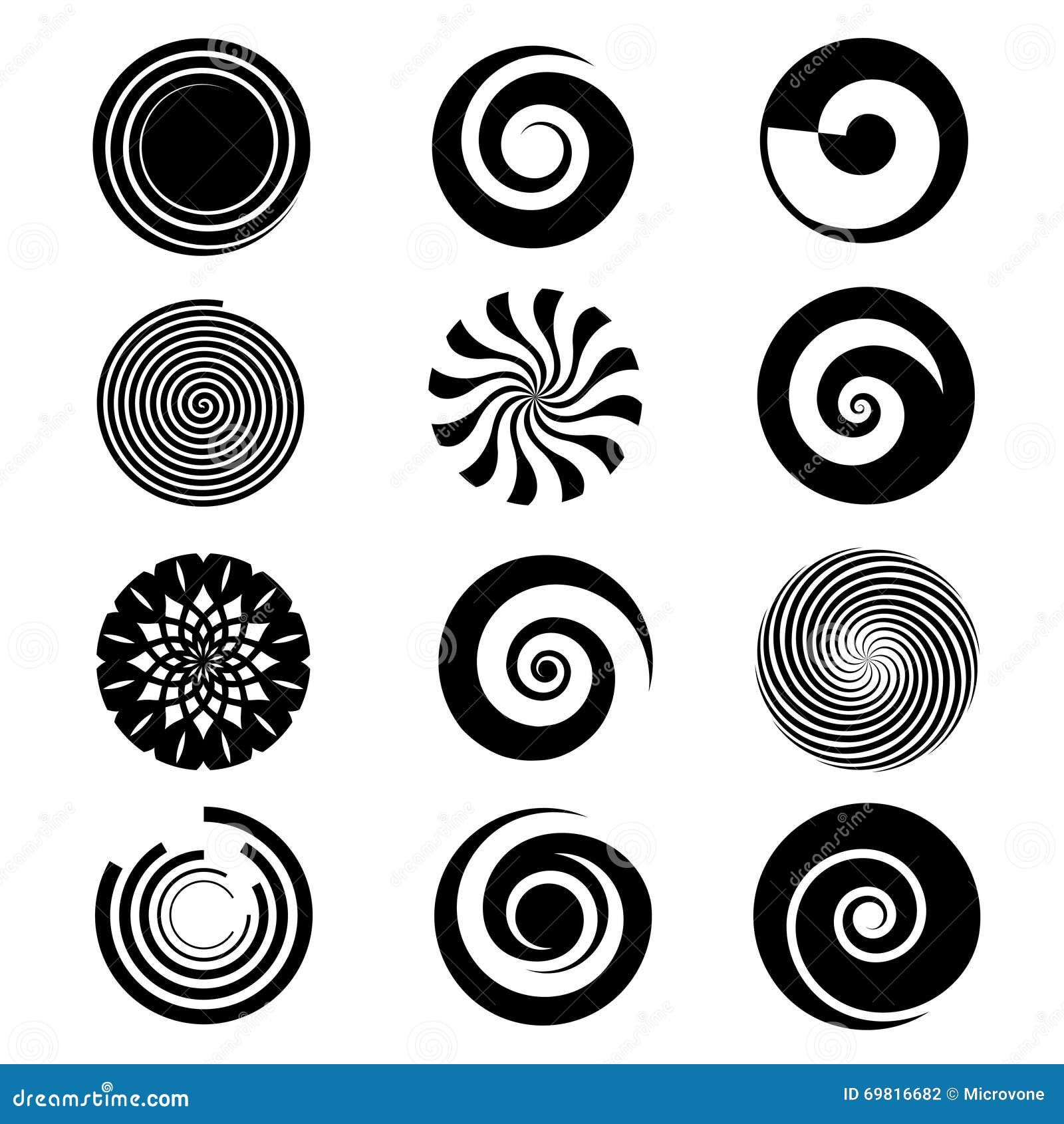 Elementos Espirales Del Vector Ilustración del Vector - Ilustración de ...