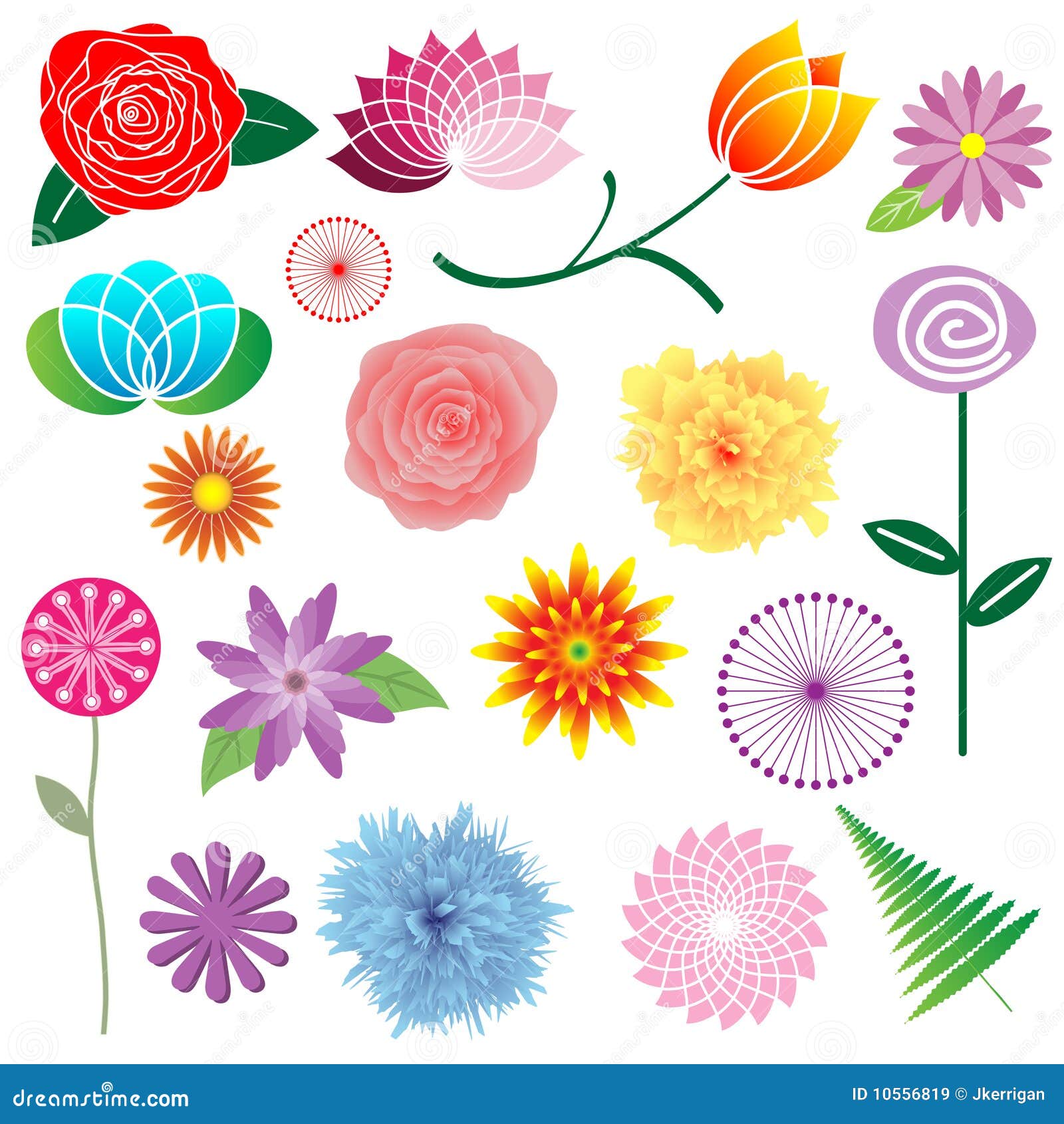 Elementos florales ilustración del vector. Ilustración de pétalo - 10556819