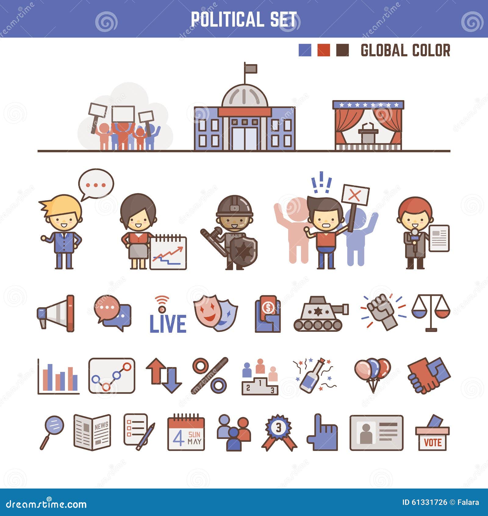 Elementos Infographic Políticos Para Los Niños Ilustración del Vector ...