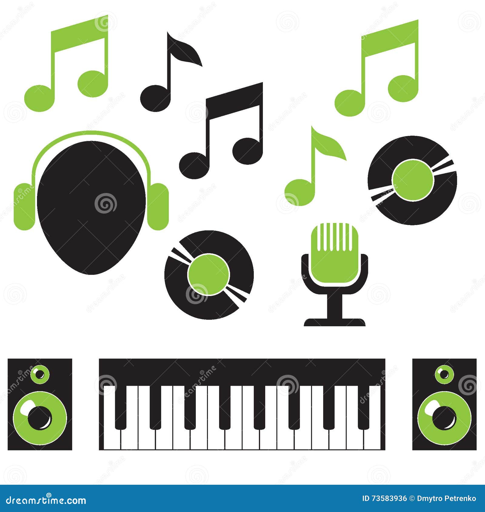 Elementos musicales ilustración del vector. Ilustración de melodioso ...