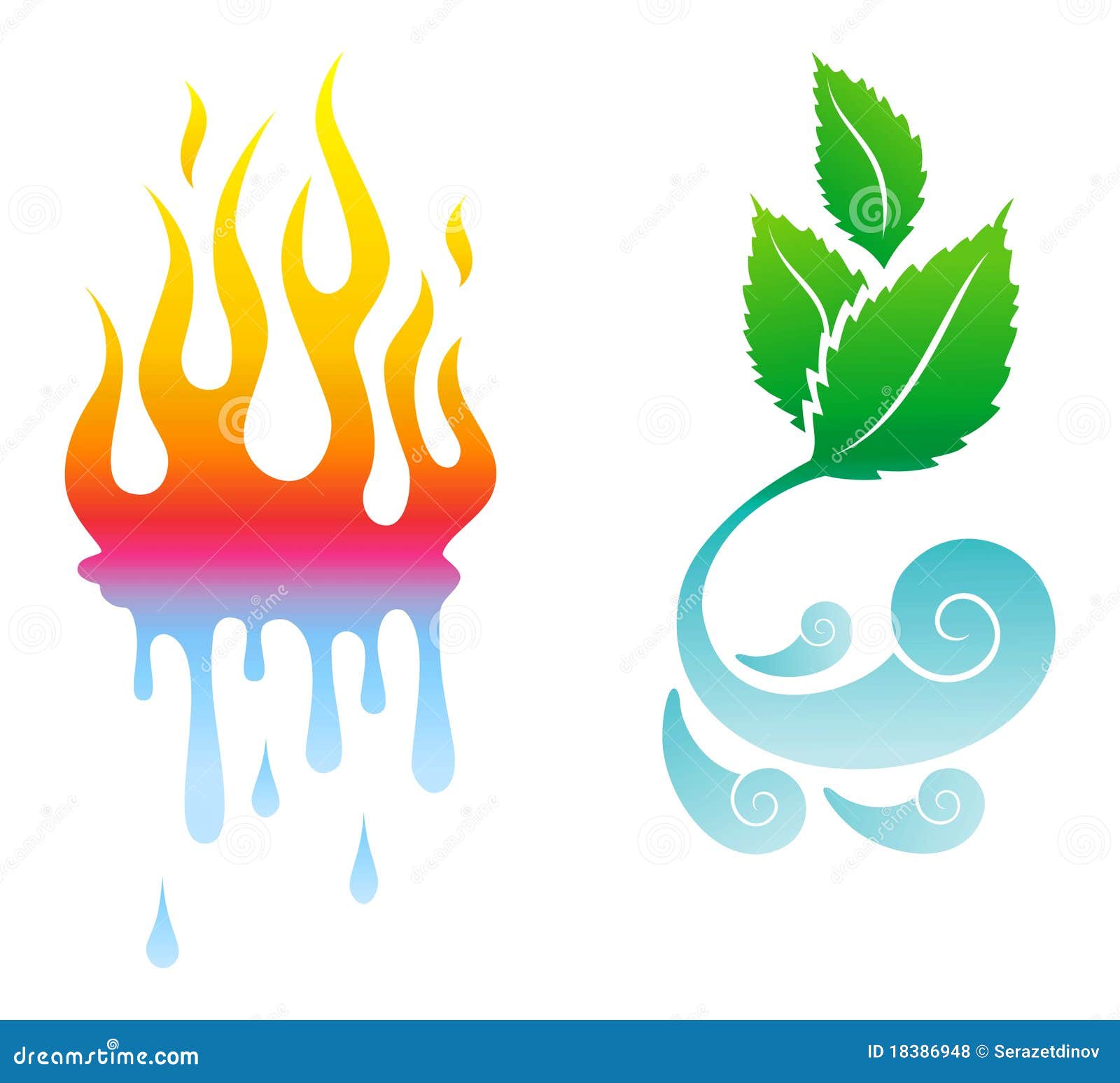 Elementos Naturales De Los Iconos Del Vector Ilustración del Vector ...