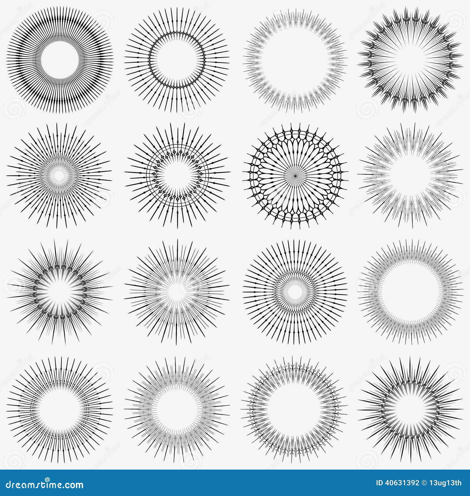 Elementos Radiais Do Círculo Ilustração do Vetor - Ilustração de radial ...