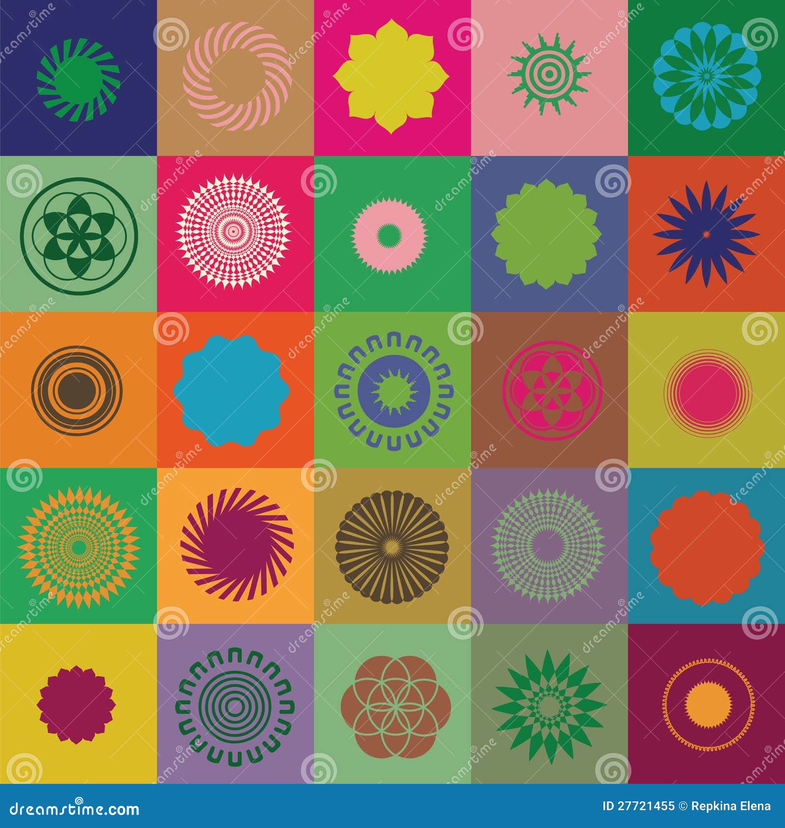 Elementos Y Símbolos Redondos Ilustración del Vector - Ilustración de ...