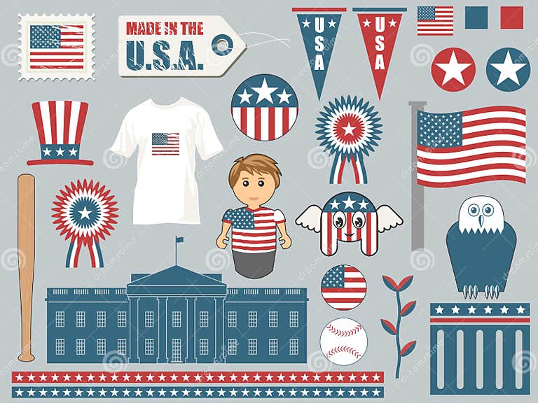 Elements of america stock vector. Illustration of element - 3386103
