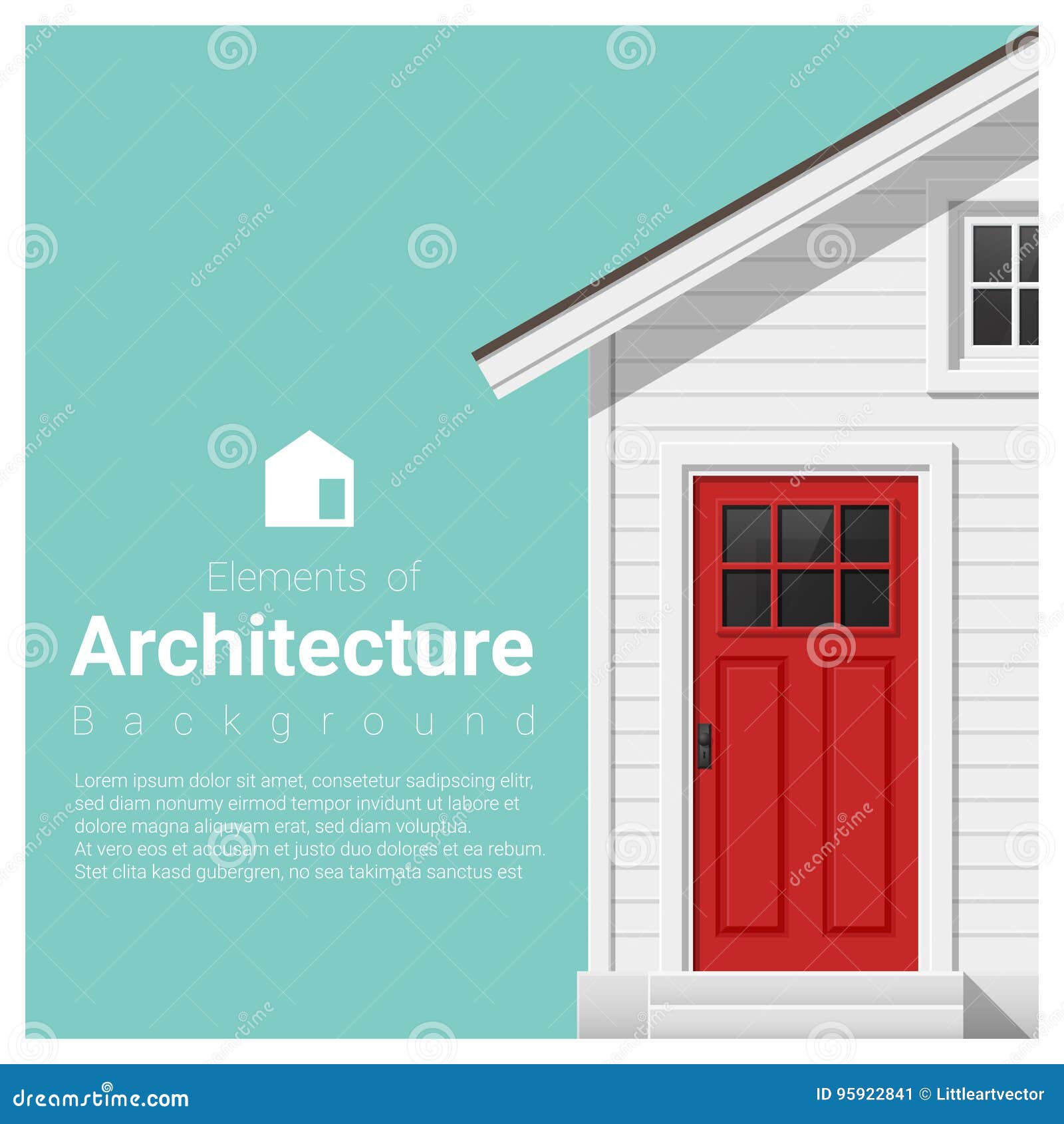 Elements of Architecture Background with a Small House Stock Vector ...