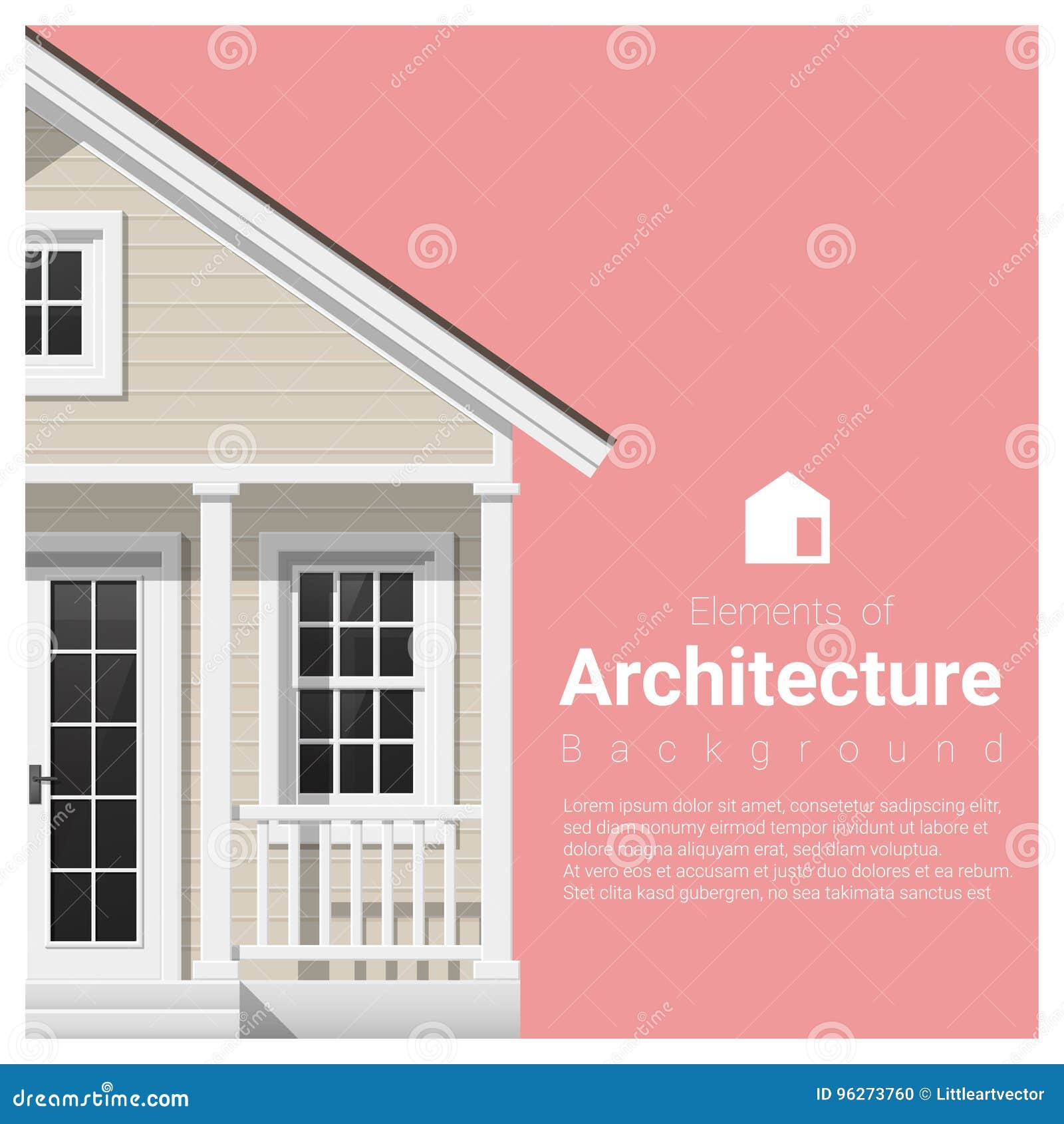 Elements of Architecture Background with a Small House Stock Vector ...