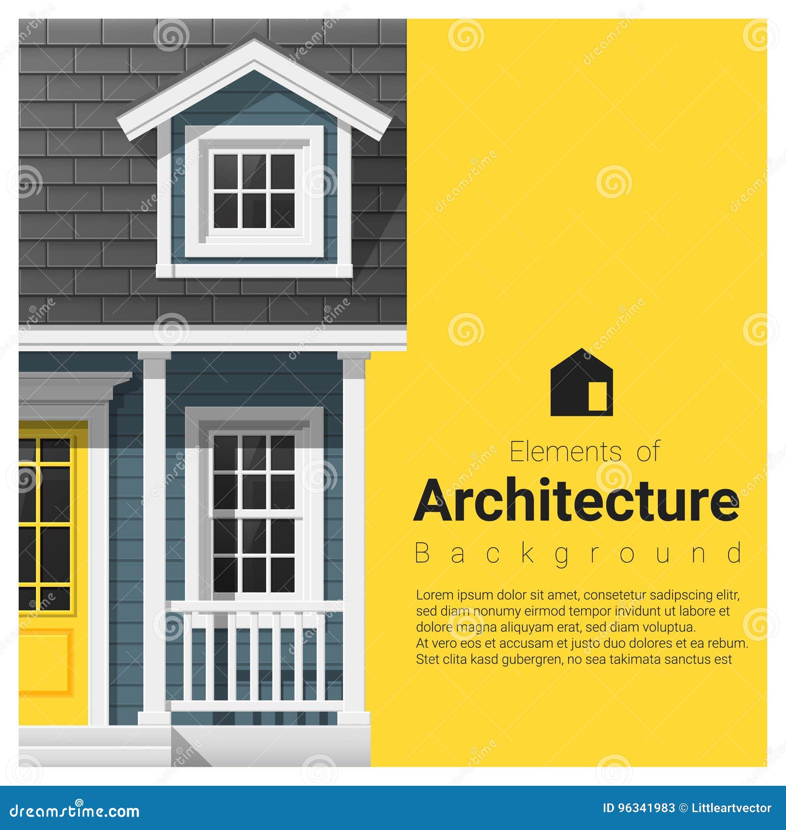 Elements of Architecture Background with a Small House Stock Vector ...