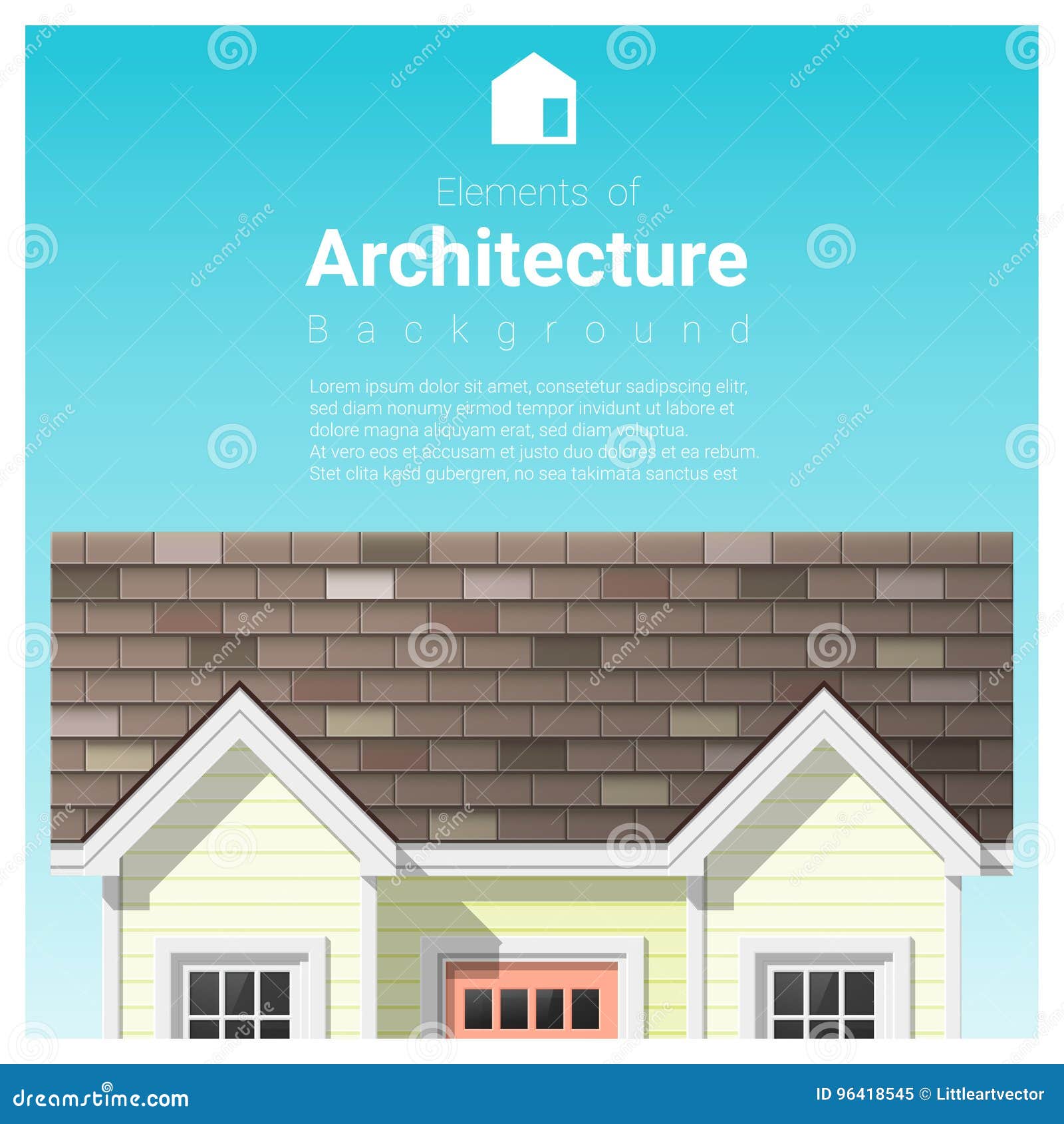 Elements of Architecture Background with a Small House Stock Vector ...