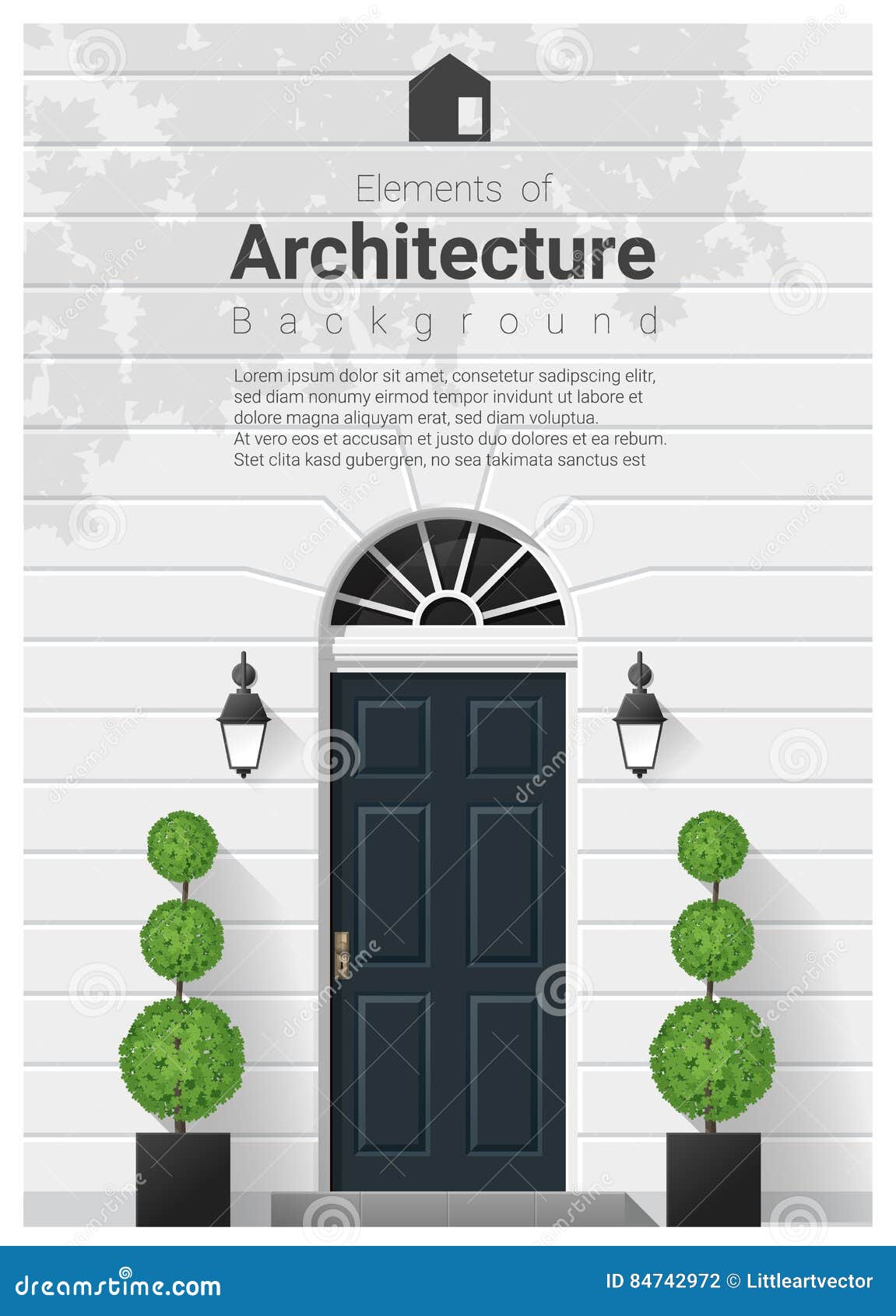 Elements of Architecture , Front Door Background Stock Vector ...
