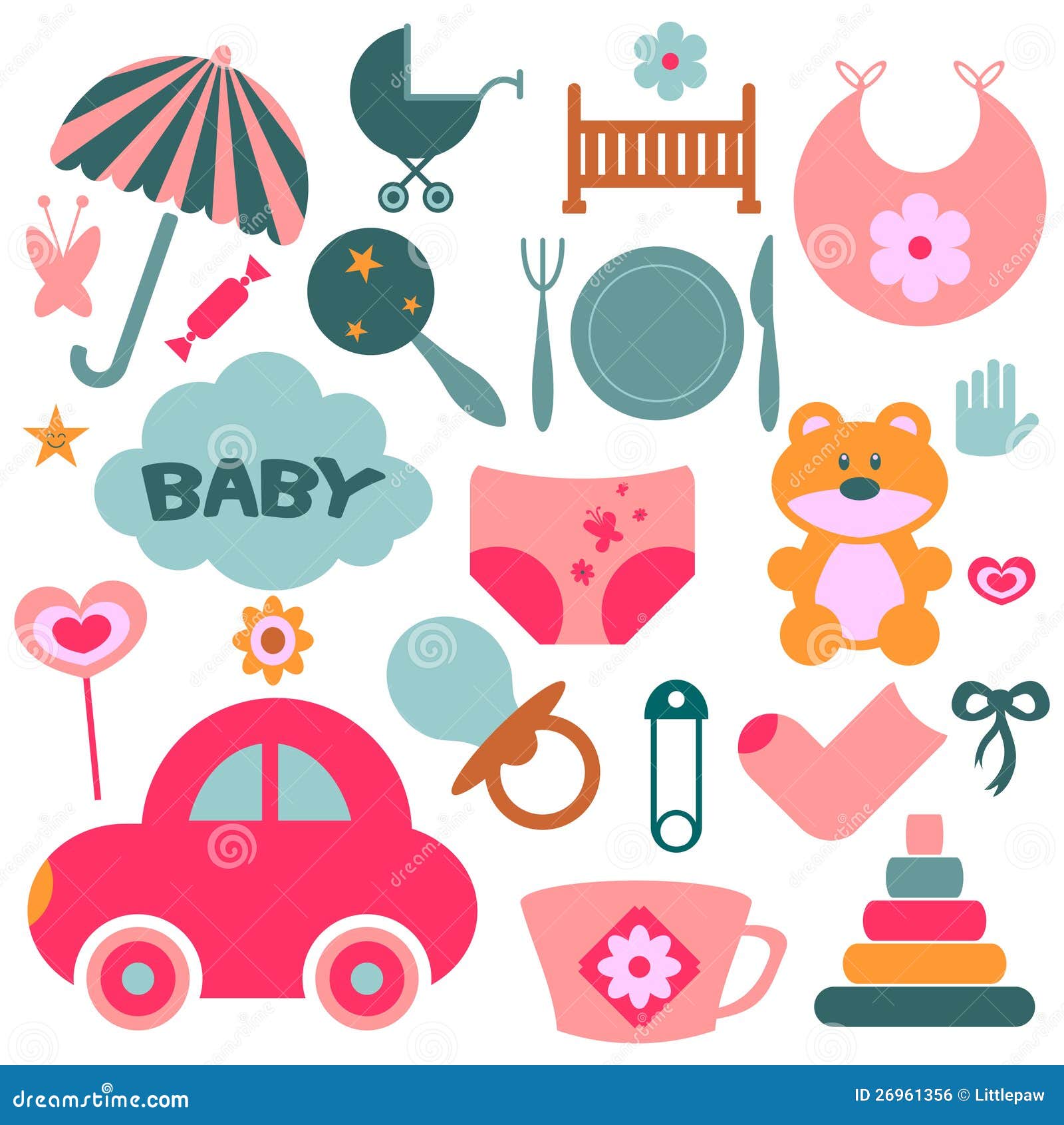 Elements for babies stock vector. Illustration of babyish - 26961356