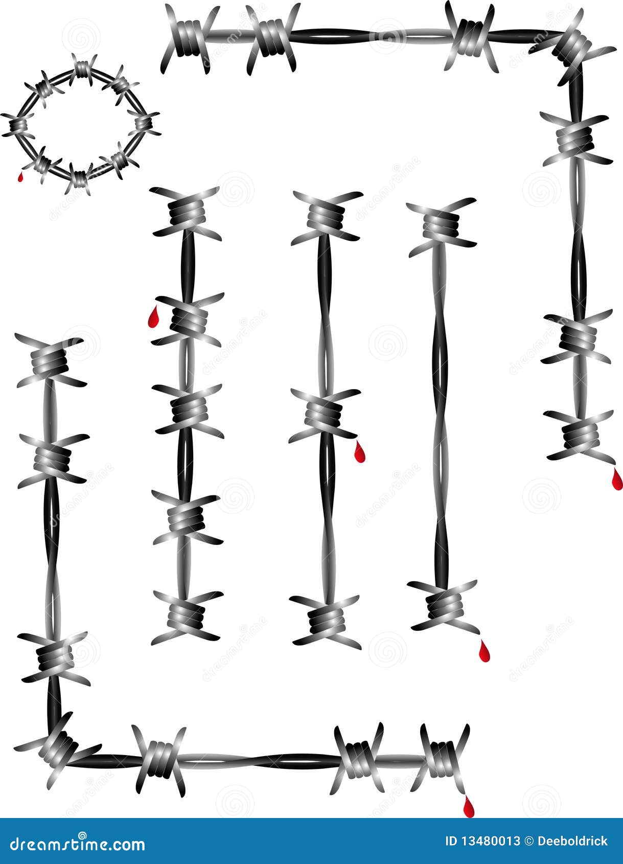 Barbed Wire Corner Border