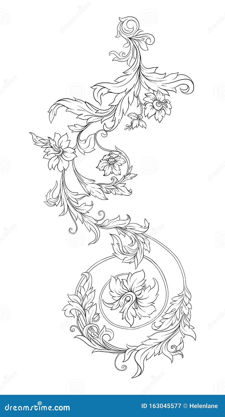 Elements in Baroque, Rococo, Victorian Stock Vector - Illustration of ...