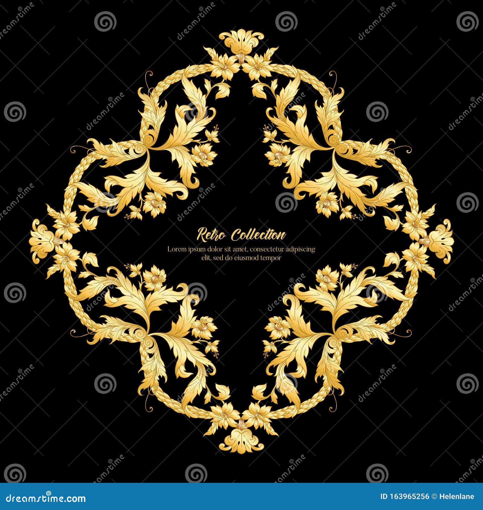 Elements in Baroque, Rococo, Victorian Stock Vector - Illustration of ...