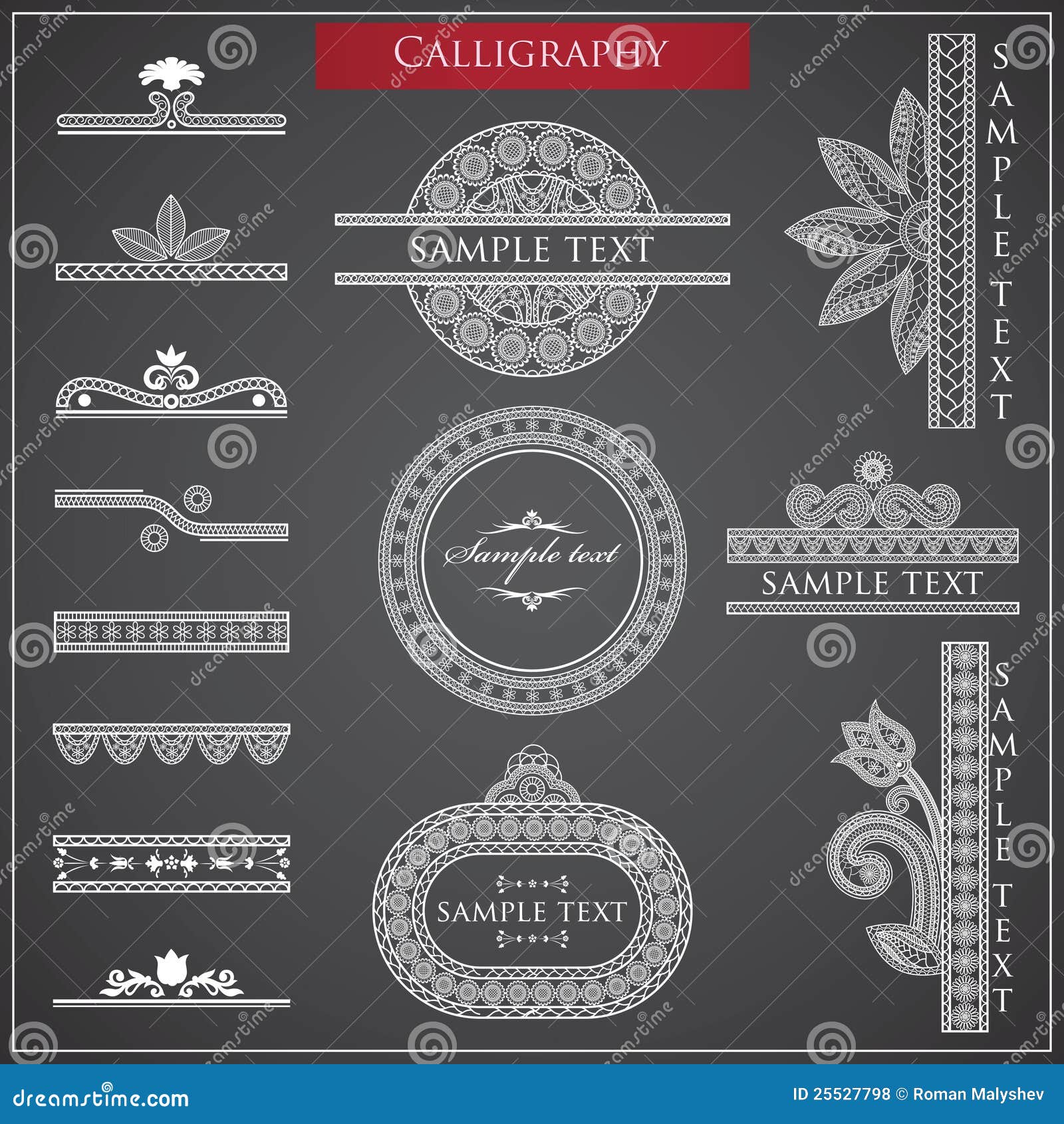 Elements of Calligraphy stock vector. Illustration of book - 25527798