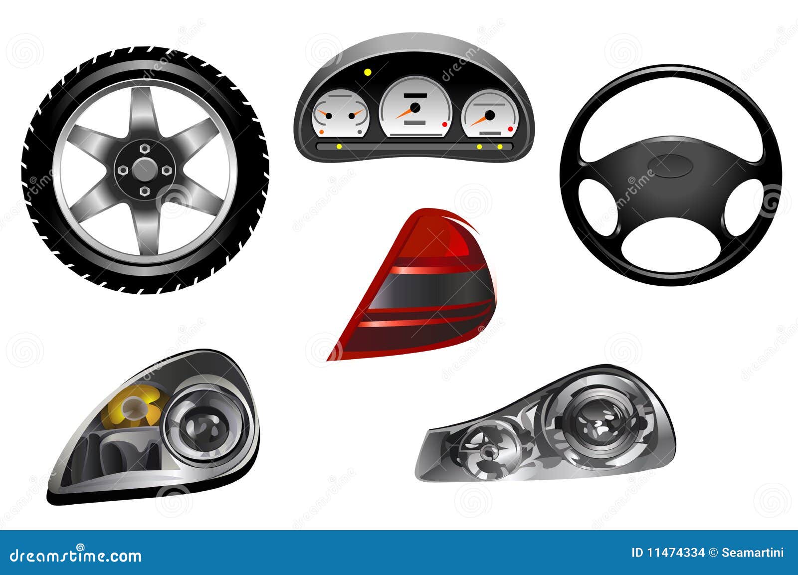 Elements of car stock vector. Illustration of decoration - 11474334