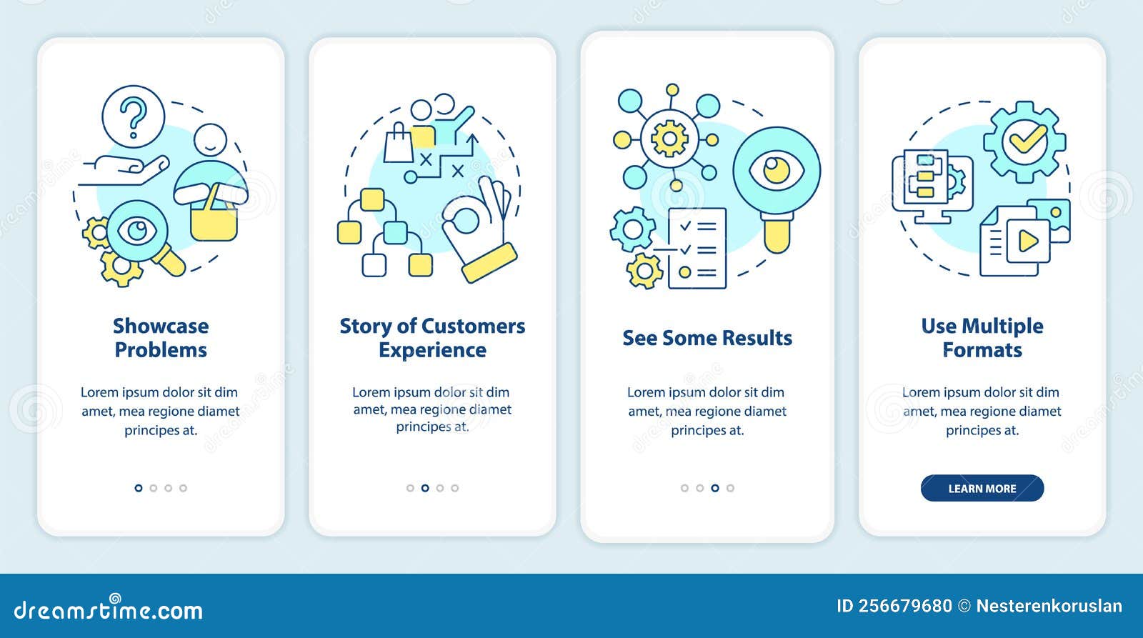 Elements of Case Study Onboarding Mobile App Screen Stock Vector ... Elements of Case Study Onboarding Mobile App Screen Stock Vector ...