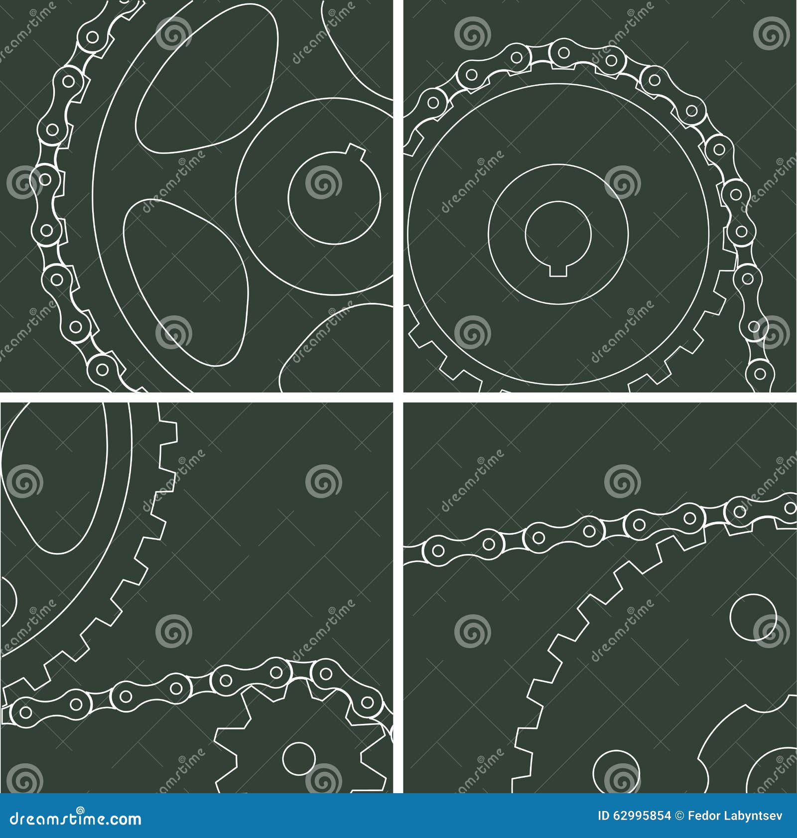 Elements of the Chain Drive Stock Vector - Illustration of pulley ...