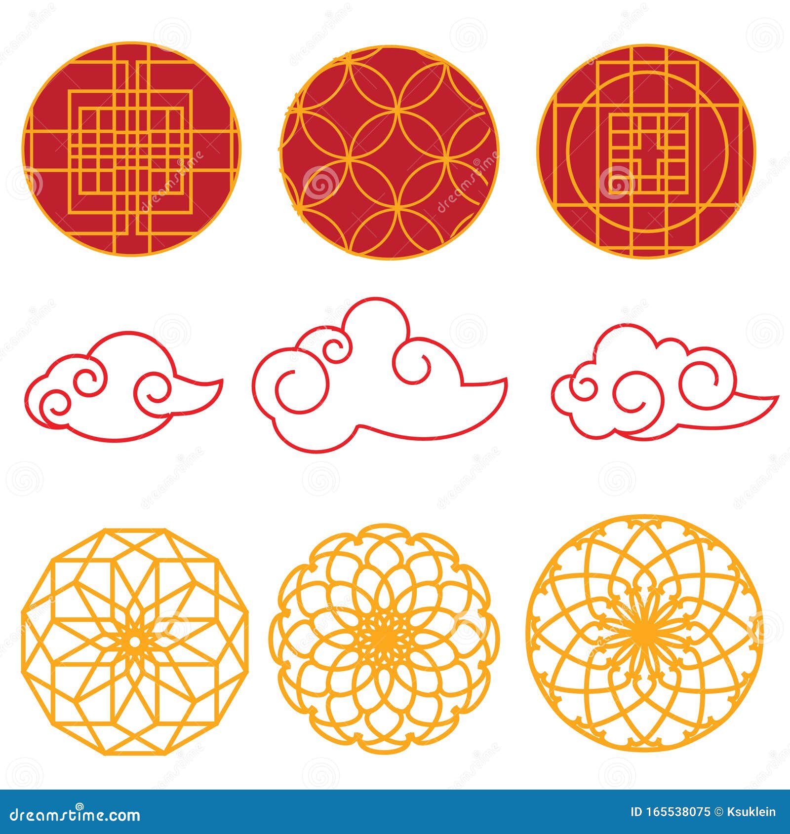 Elements for Chinese Design. Patterns and Clouds Stock Vector ...