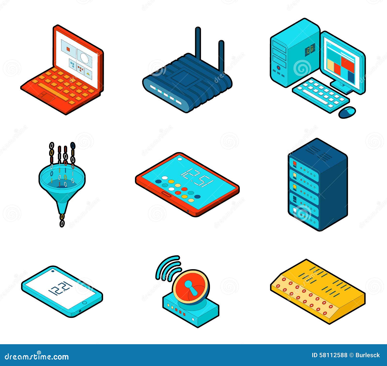 Elements Of Cloud Computing Network Stock Vector Illustration Of Firewall Connect 58112588
