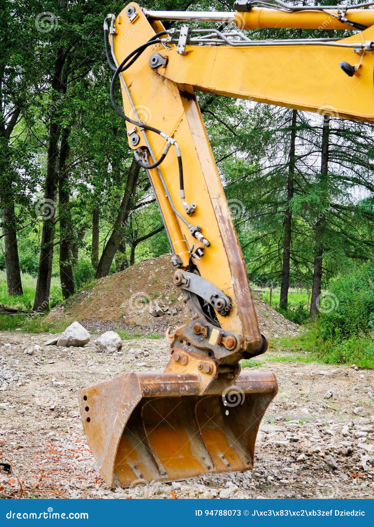 Elements of Construction of Old Worn Excavator Stock Image - Image of ...