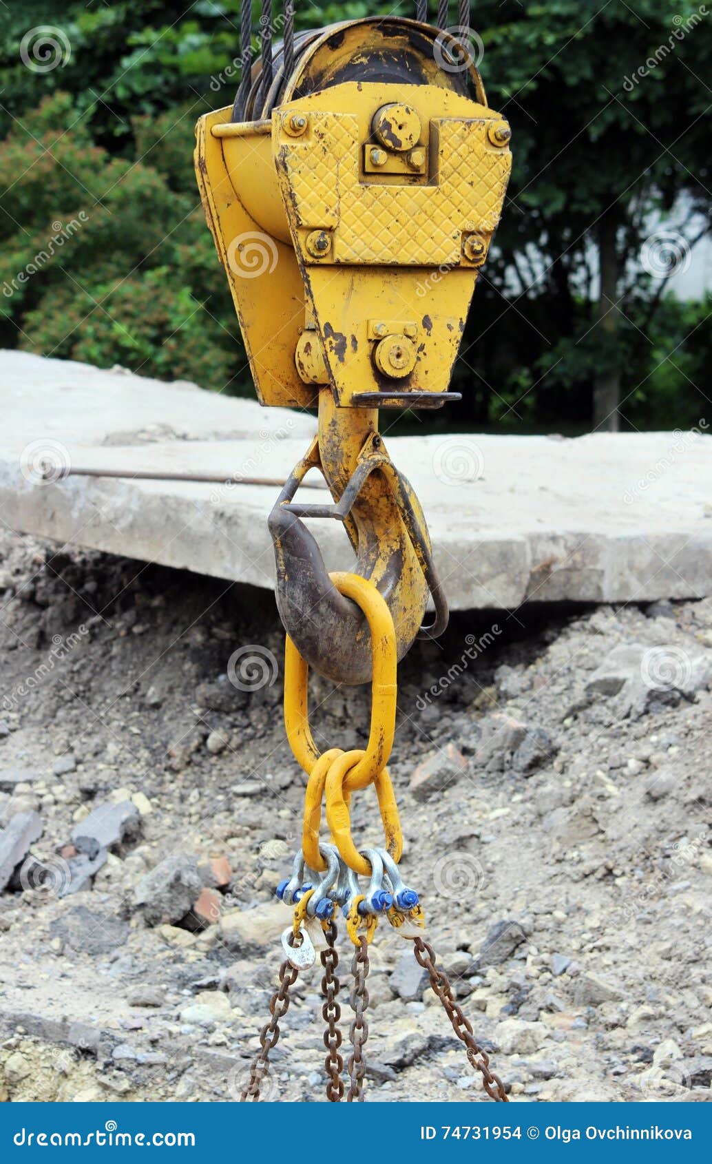 Elements of Crane: Hook, Loop, Chain, Connecting Parts Stock Photo ...