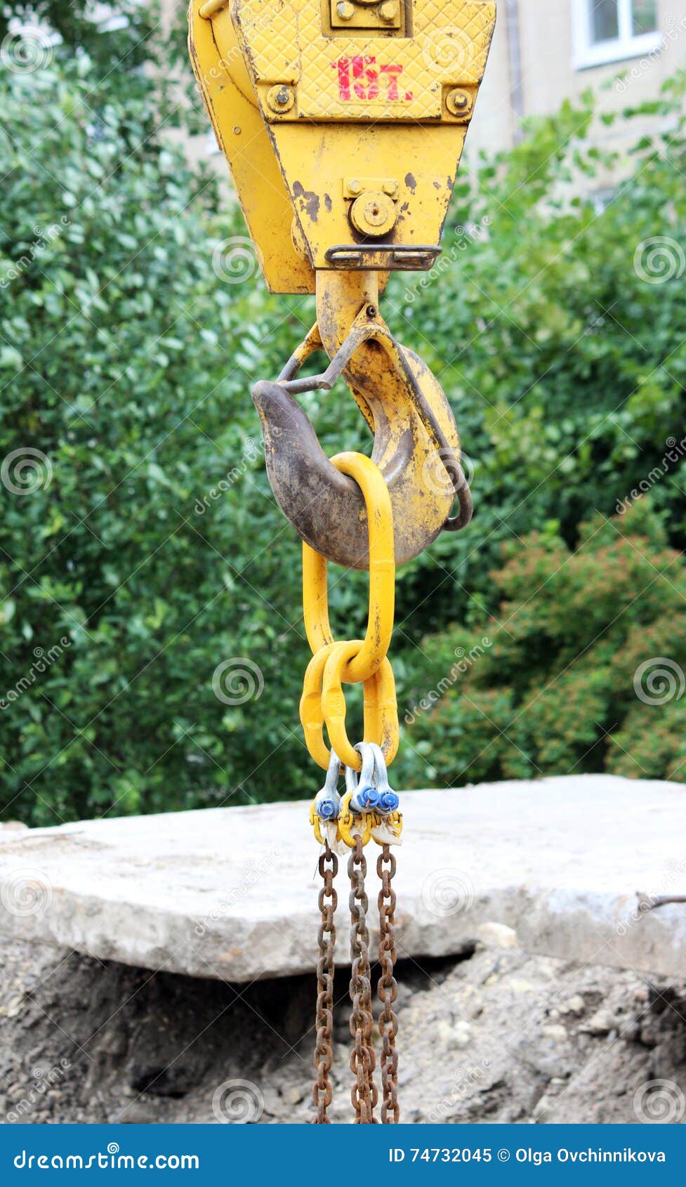 Elements of Crane: Hook, Loop, Chain, Connecting Parts Stock Image ...