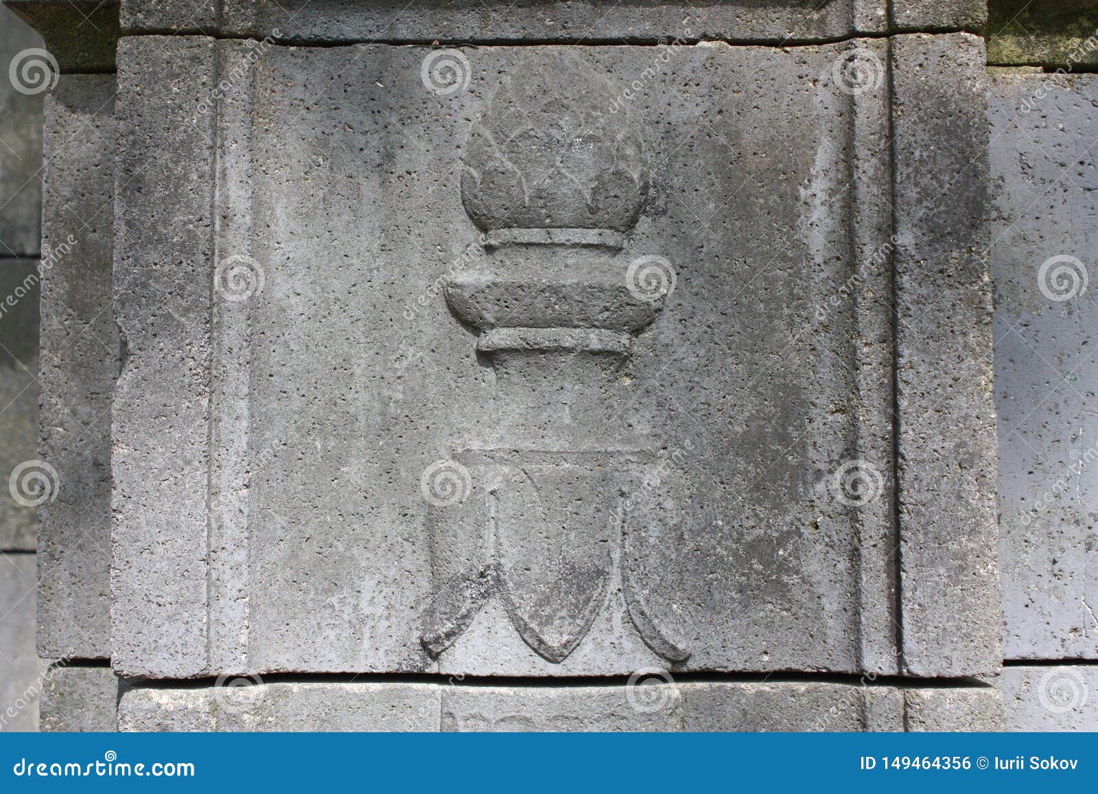 Elements of Decoration of Ancient Stone Monuments Stock Photo - Image ...