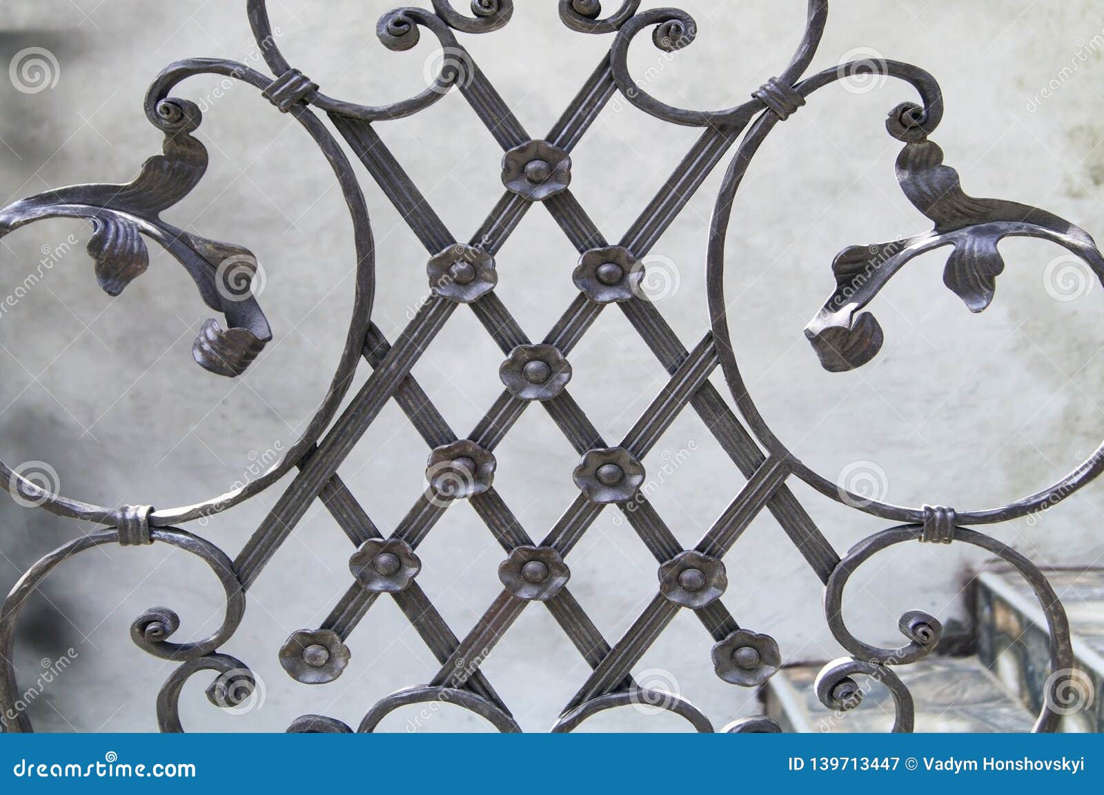 Elements of Decorative Processing Forged Metal Fencing Stock Image ...