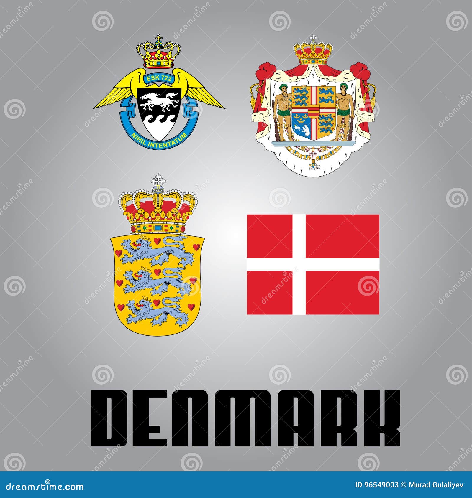 Elements of Denmark stock illustration. Illustration of official - 96549003