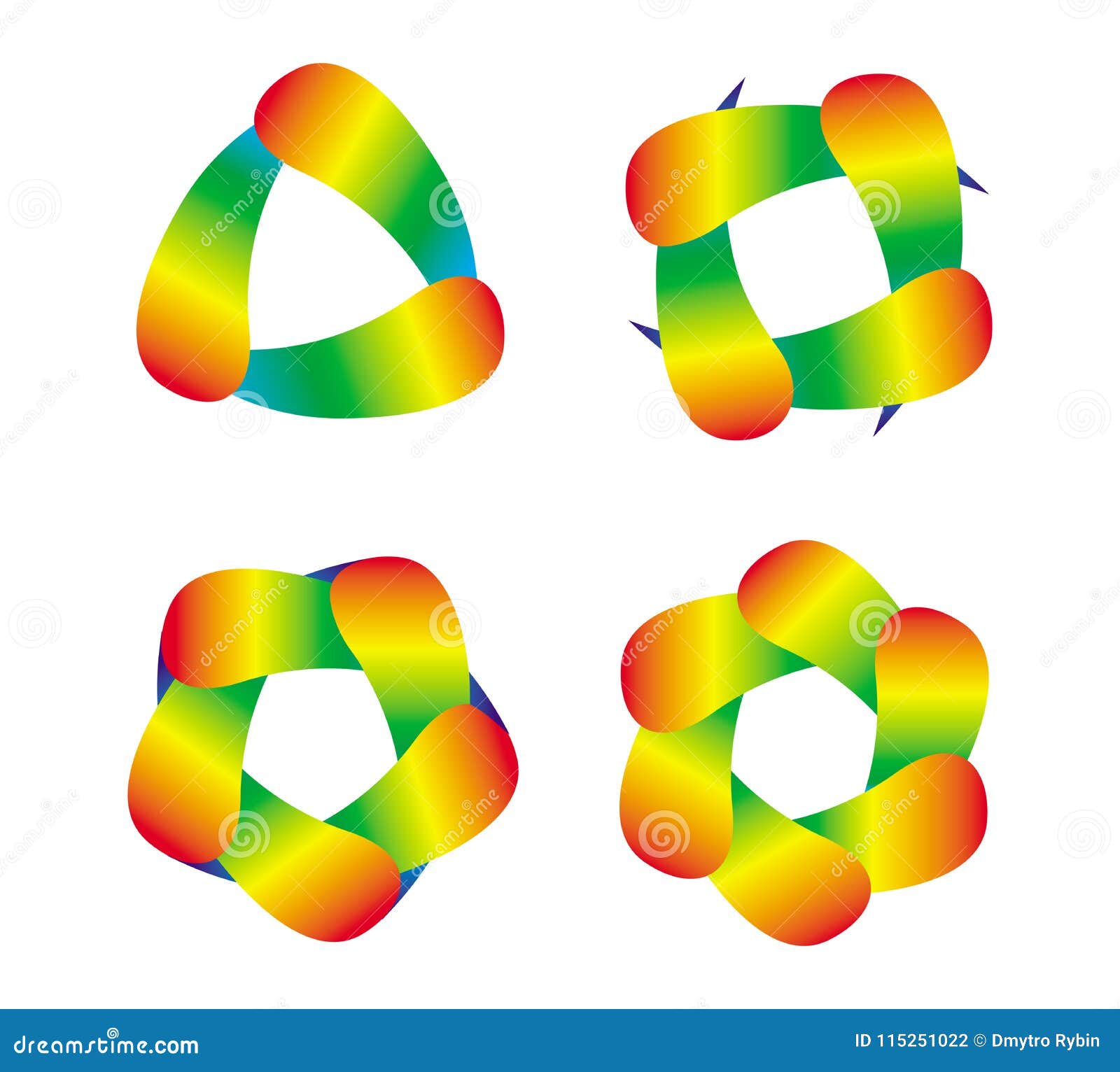 Elements of Design. Rainbow Objects of Rotation. Bright, Colorful ...