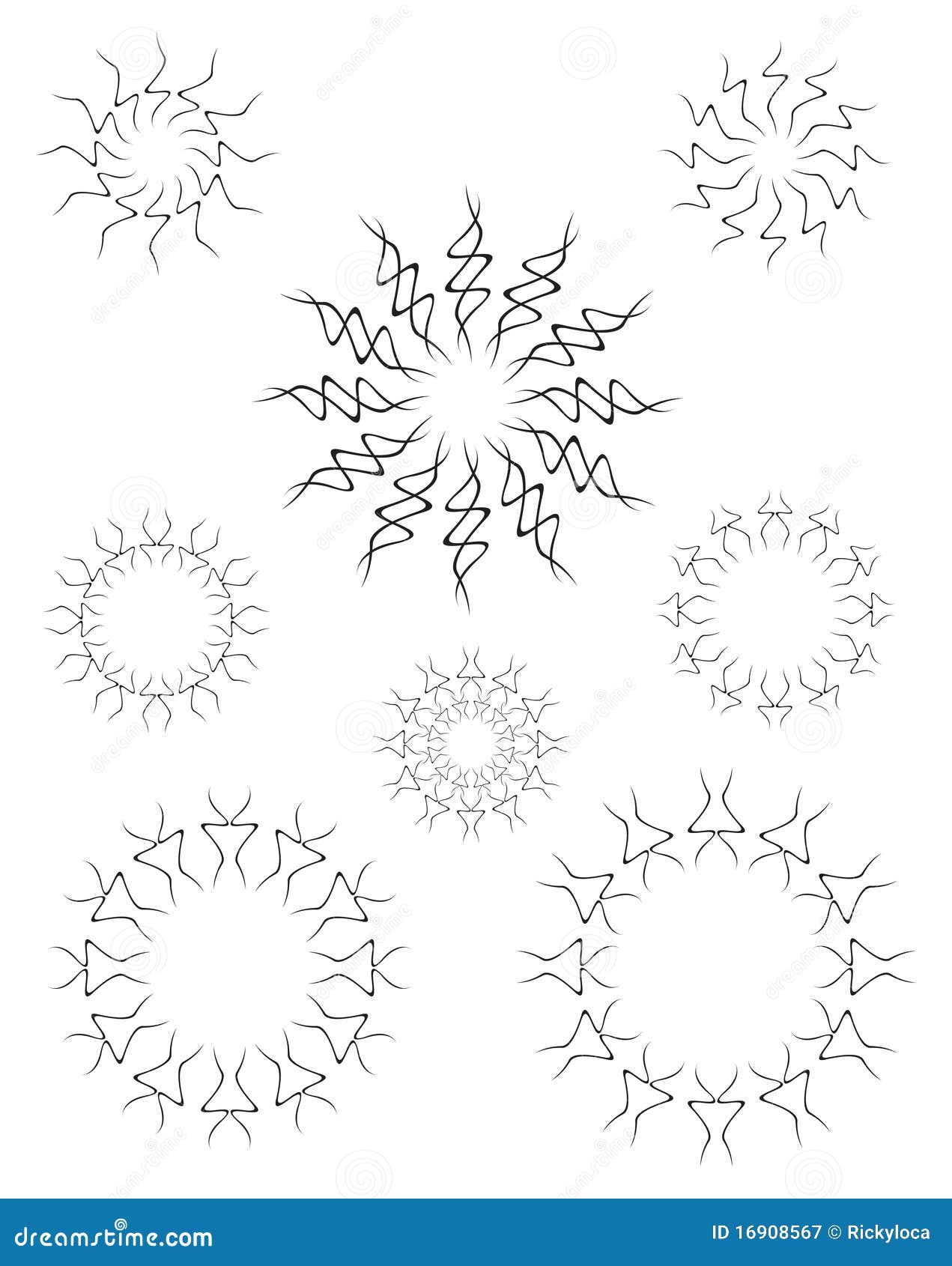 Elements for Design Sun Shape Stock Vector - Illustration of divider ...