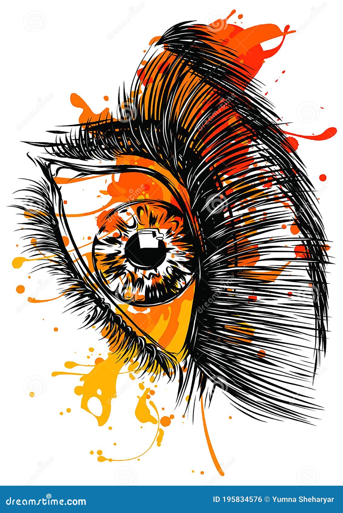 An Eye with Black Bold Stroke Stock Illustration - Illustration of ...