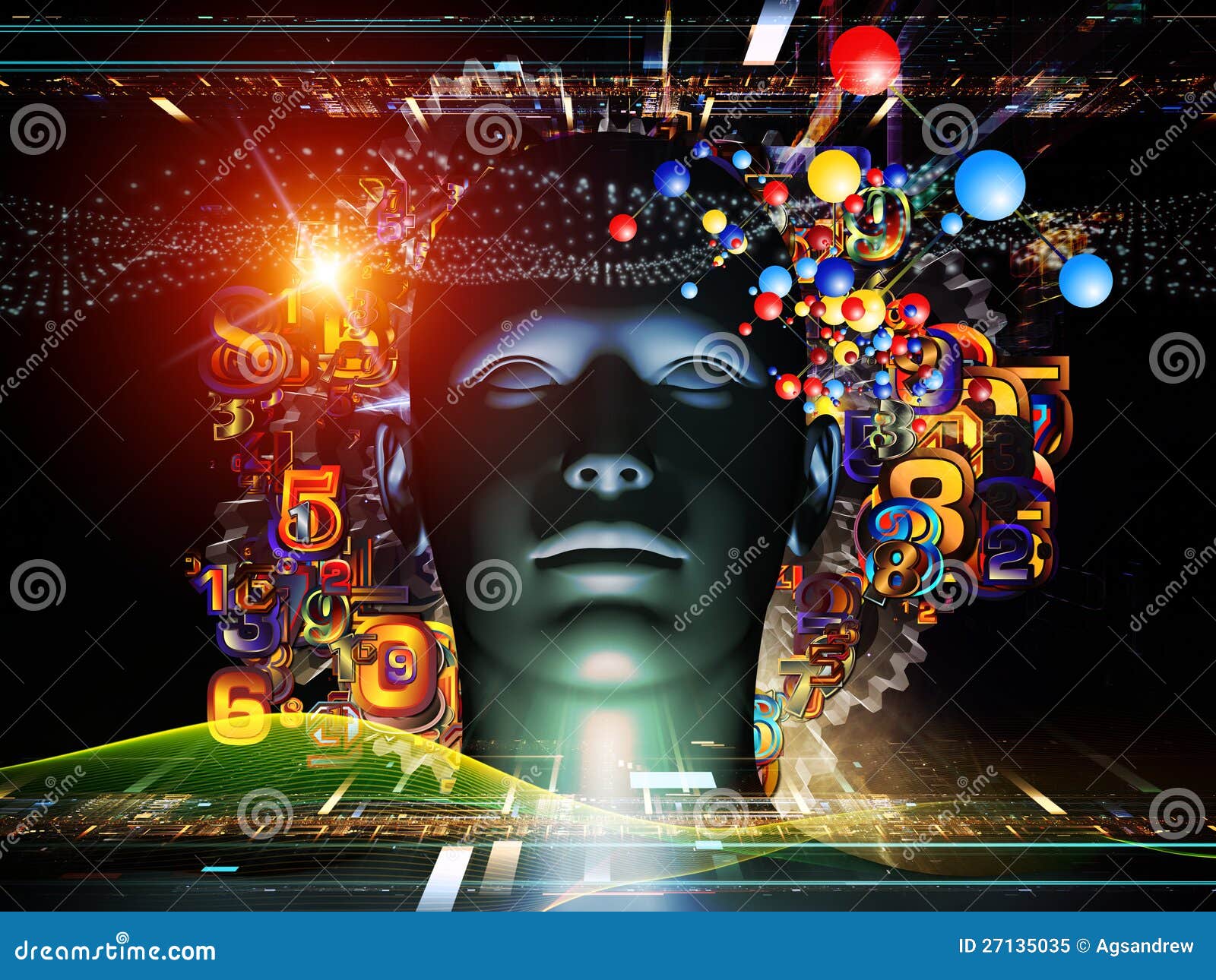 Elements of Digital Science Stock Illustration - Illustration of ...