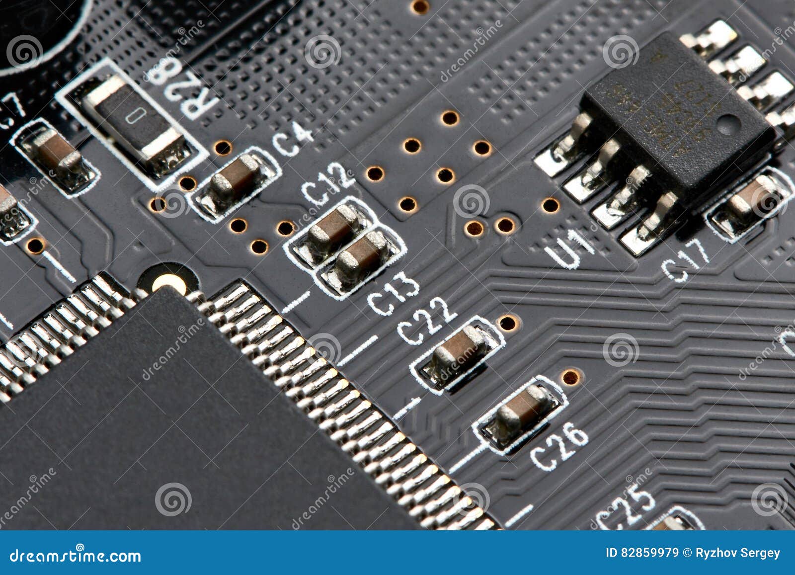 Elements of Electronic Board Stock Image - Image of industry, computer ...