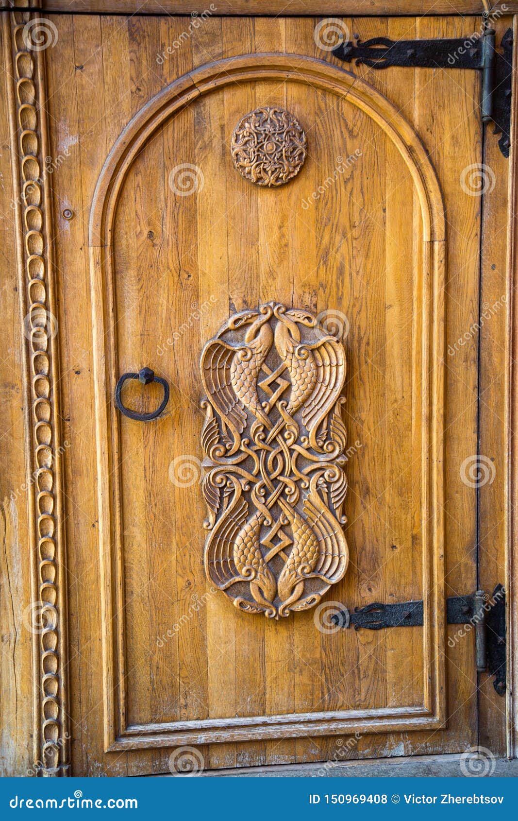 Elements of the Facade of a Medieval Building. Colored Balusters ...
