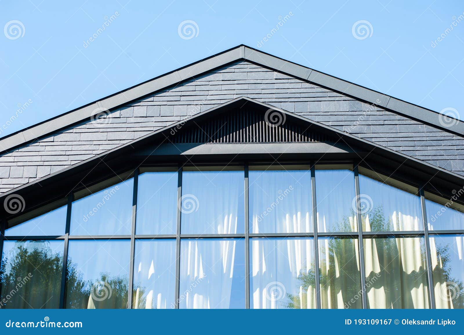 Elements of the Facade of a Modern Building with Large Panoramic ...