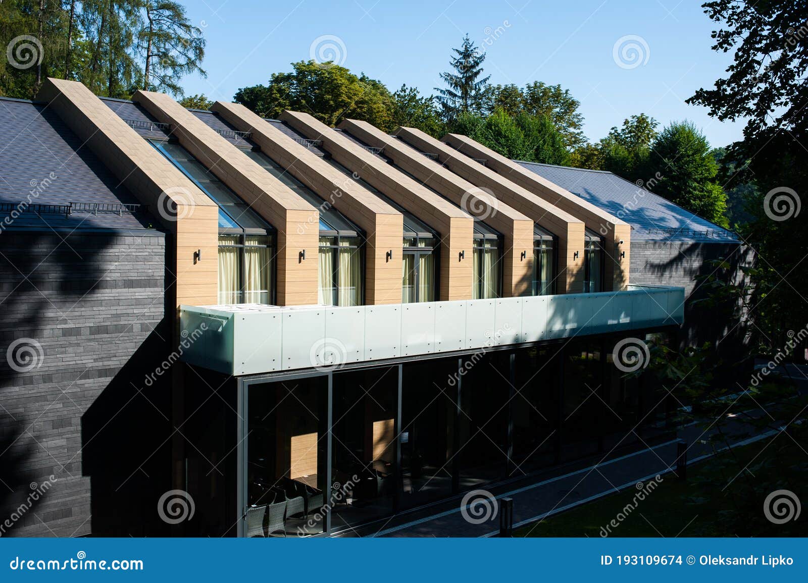 Elements of the Facade of a Modern Building with Large Panoramic ...