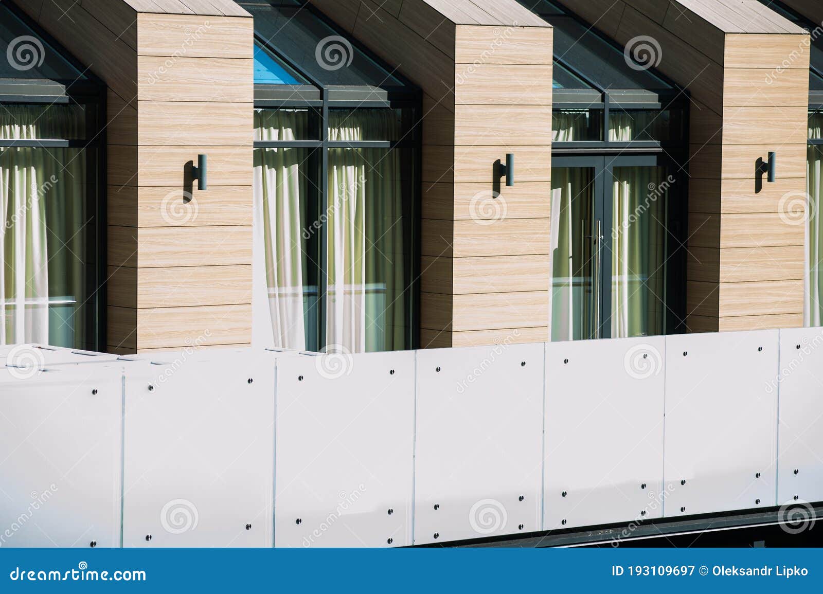 Elements of the Facade of a Modern Building with Large Panoramic ...