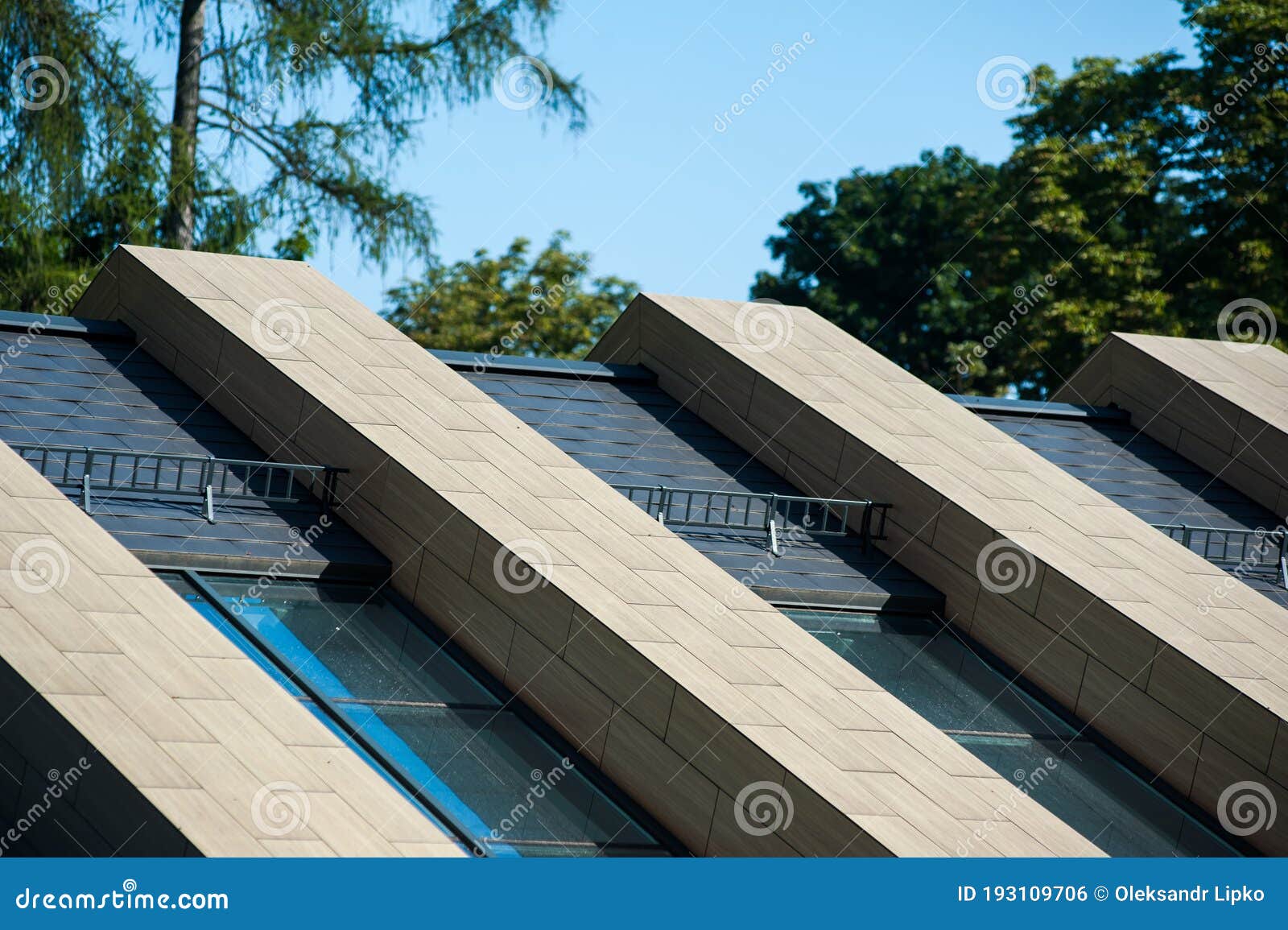 Elements of the Facade of a Modern Building with Large Panoramic ...