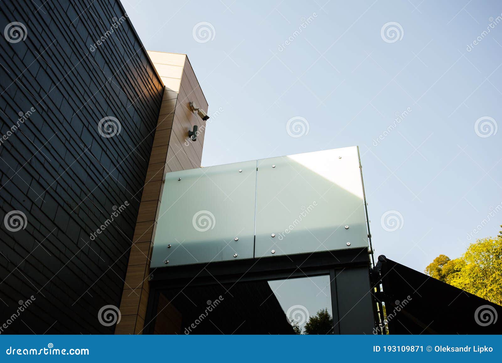 Elements of the Facade of a Modern Building with Large Panoramic ...