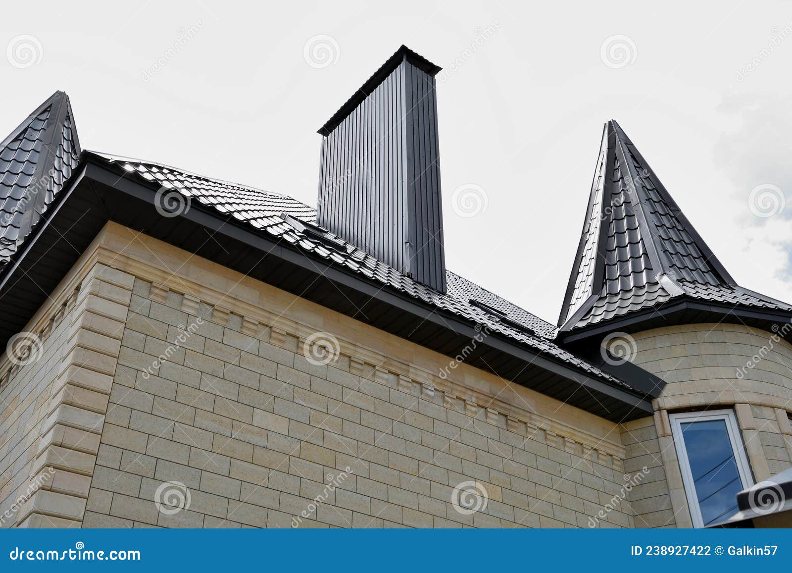 Elements of the Facade of a Modern House Stock Photo - Image of closeup ...