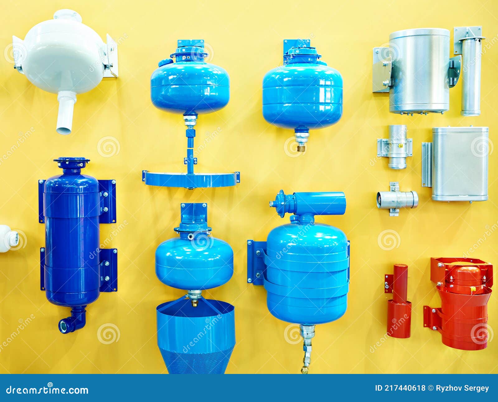 Elements of Fire Extinguishing Systems at Exhibition Stock Photo ...