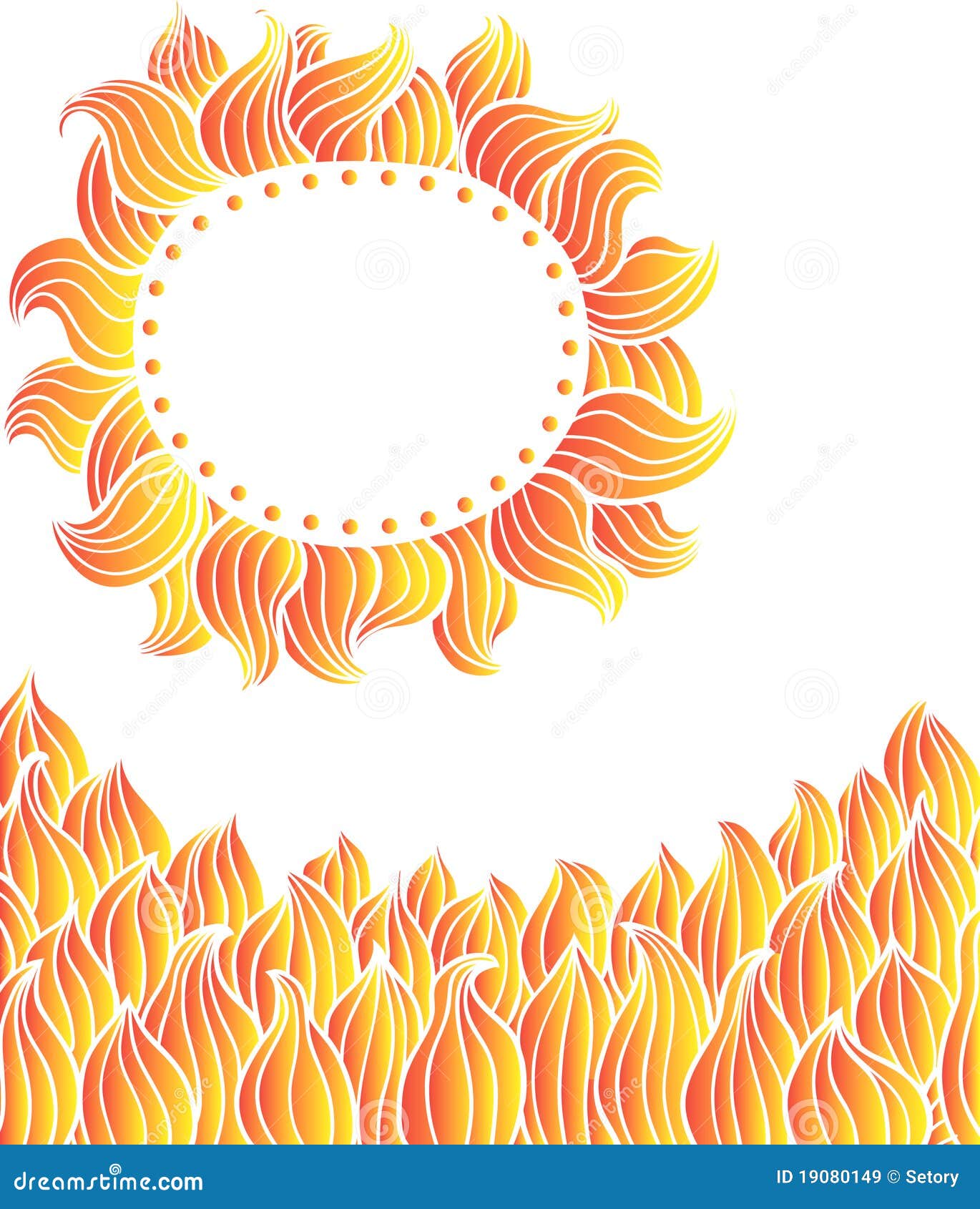 Elements on fire, sun stock vector. Illustration of bright - 19080149