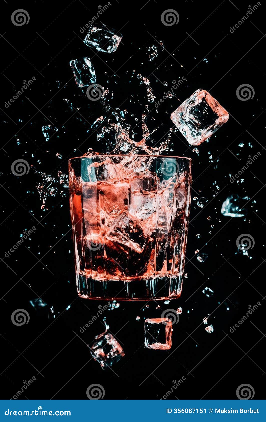 The Elements of a Fresh Cocktail Spilling or Exploding from a Rose ...