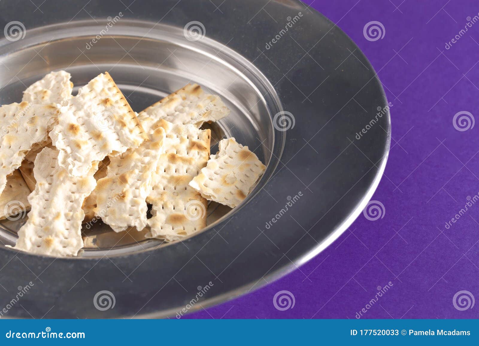 The Elements of the Holy Communion or Lords Supper on a Purple Table ...