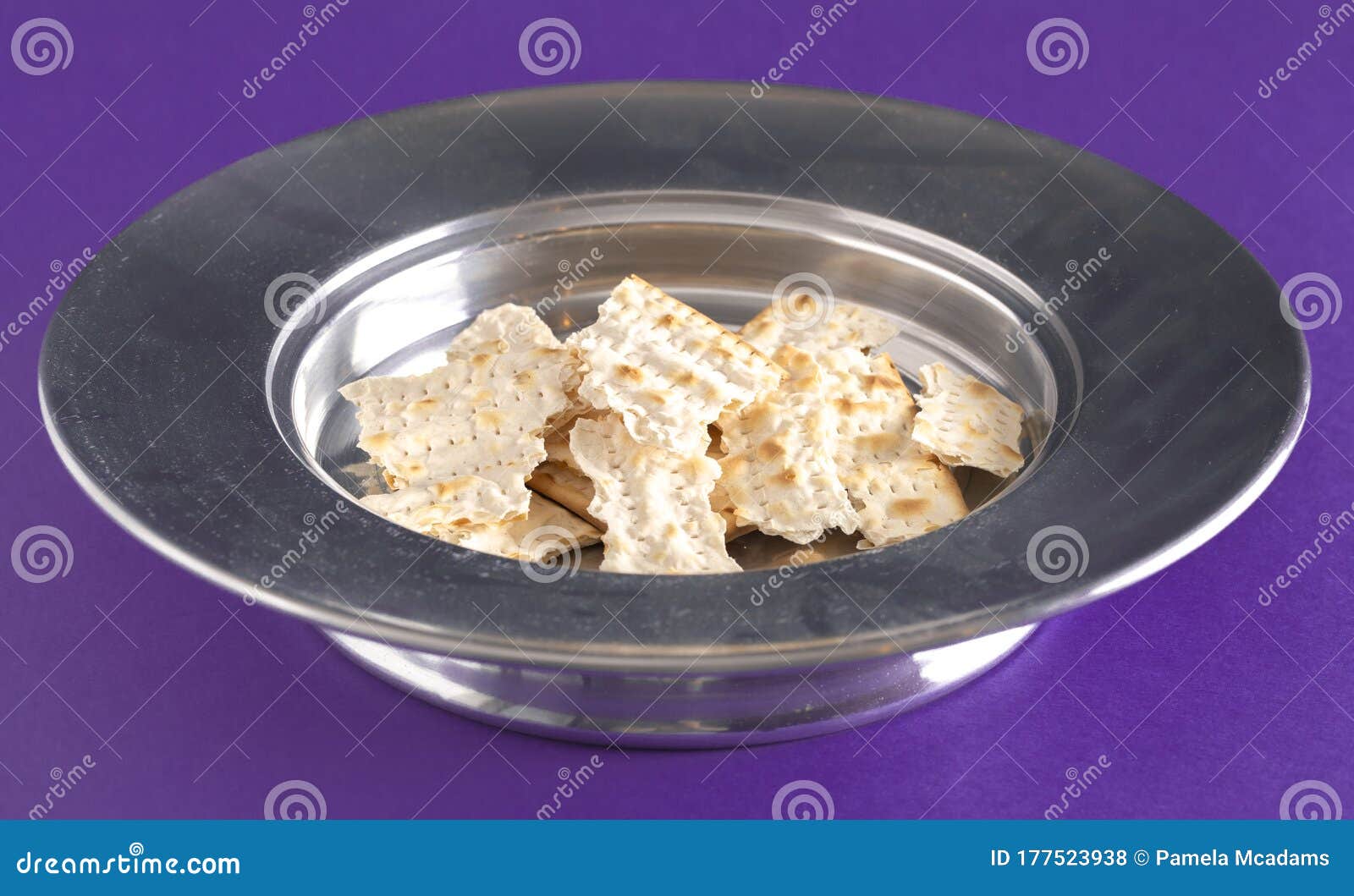 The Elements of the Holy Communion or Lords Supper on a Purple Table ...