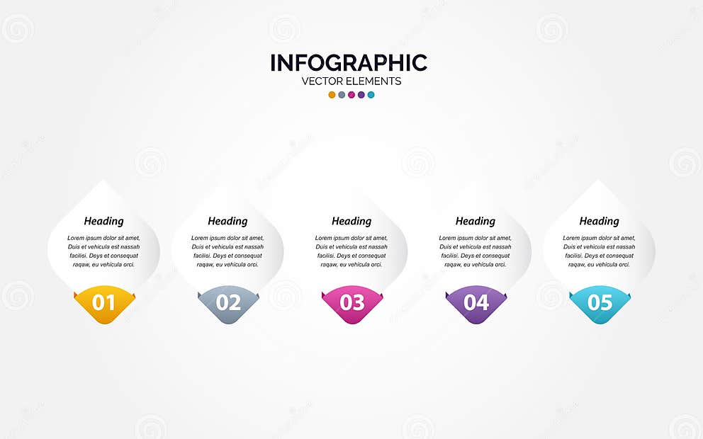 Elements for Horizontal Infographic. Presentation and Chart. Steps or ...